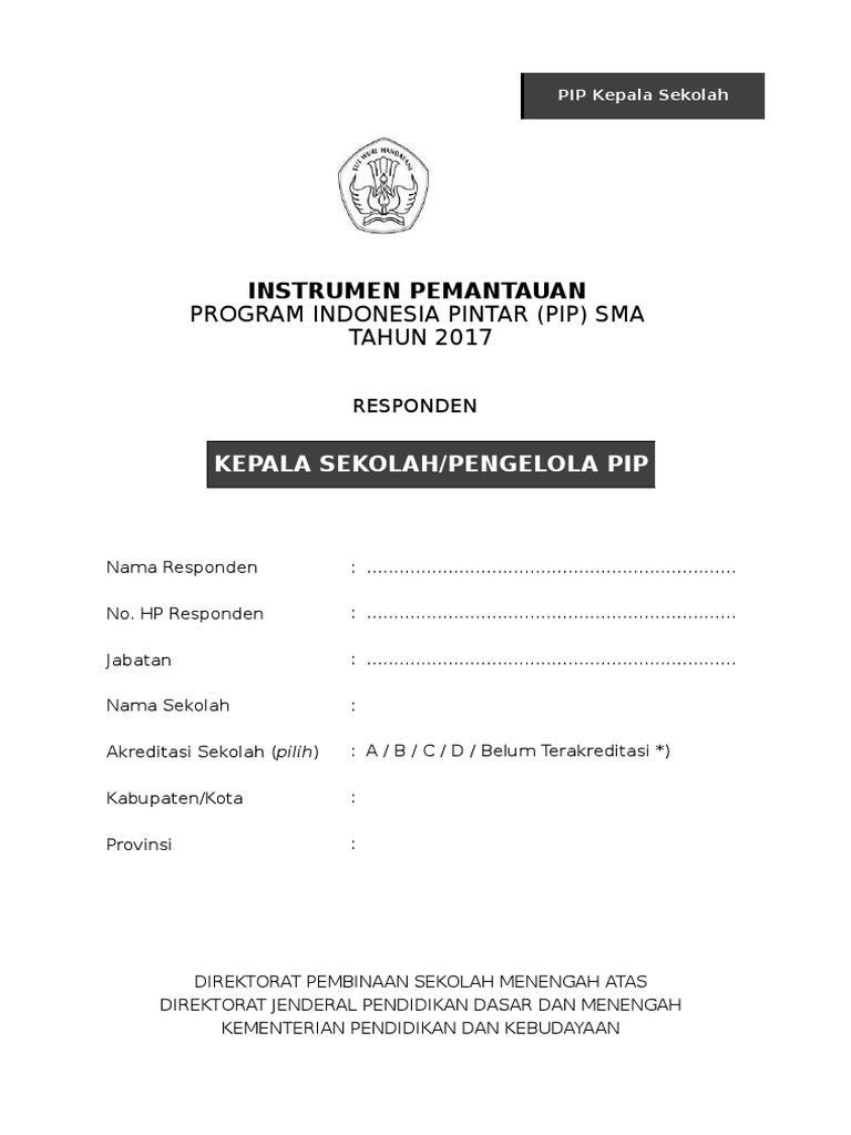 Instrumen PIP 2017 2 | PDF | Karier & Perkembangan | Kesehatan Holistik