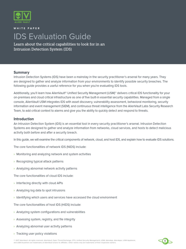 IDS Evaluation Guide | PDF | Threat (Computer) | Cloud Computing