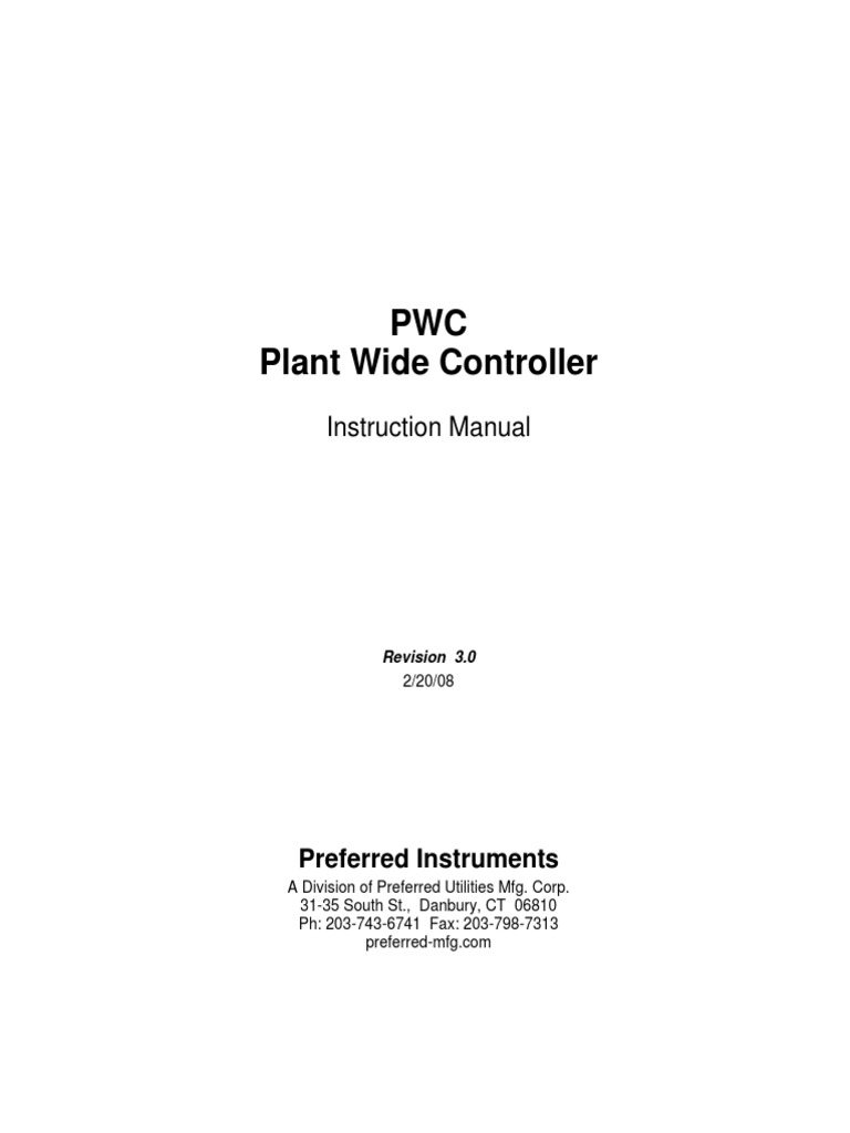 PWC Instruction Manual Rev 3.0 | PDF | Boiler | Water Heating