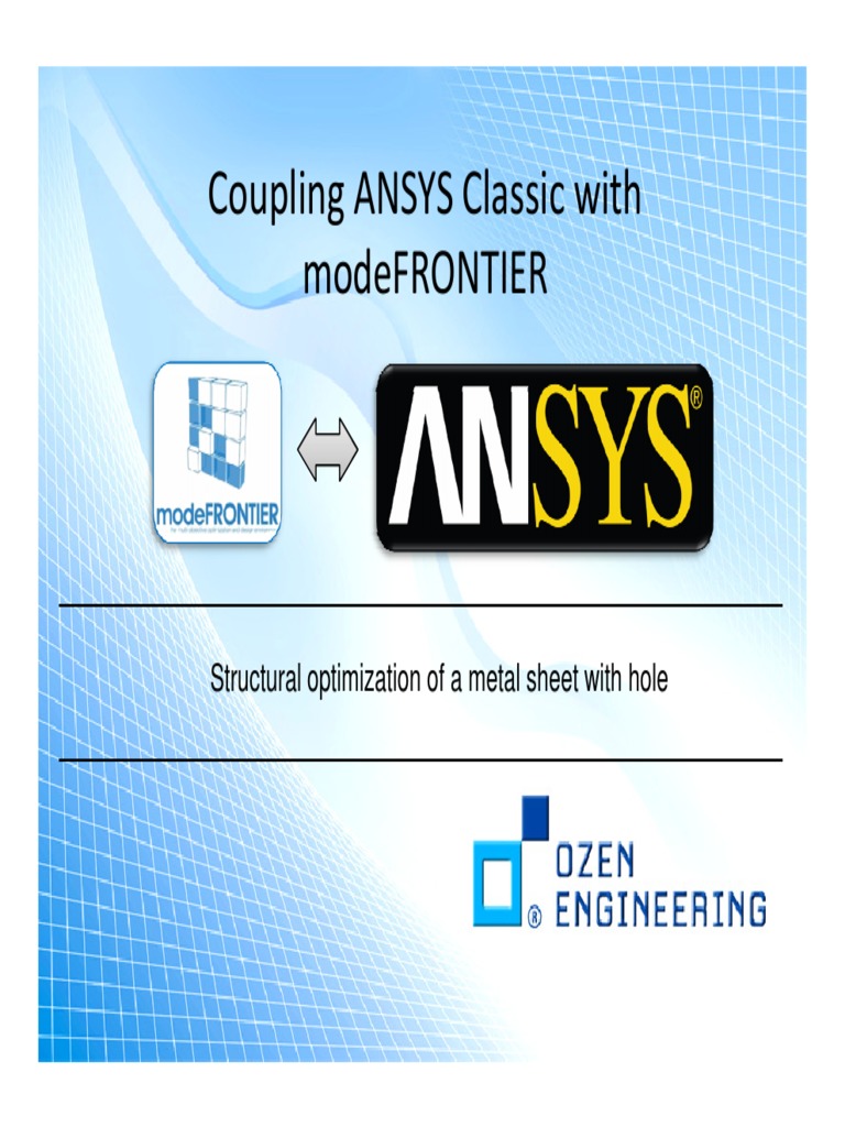 1 Coupling ANSYS Classic With modeFRONTIER PDF | PDF | Mathematical Optimization | Systems Theory