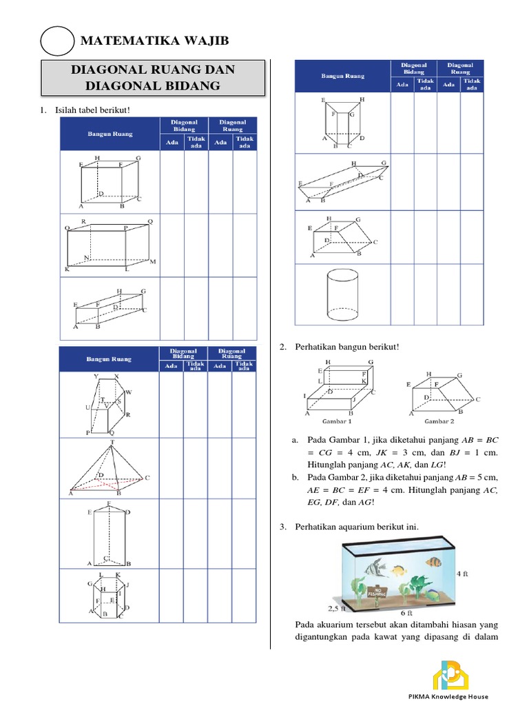 Diagonal Bidang Ruang Dan Bidang Diagonal Pdf