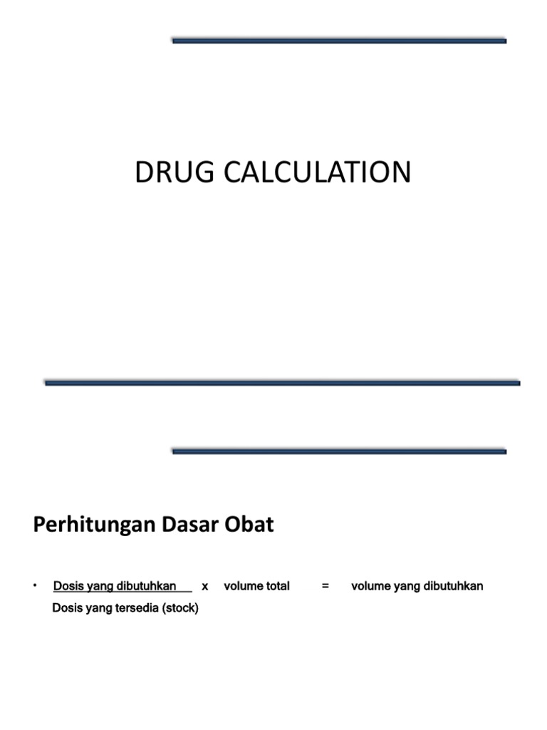Drug Calculation | PDF