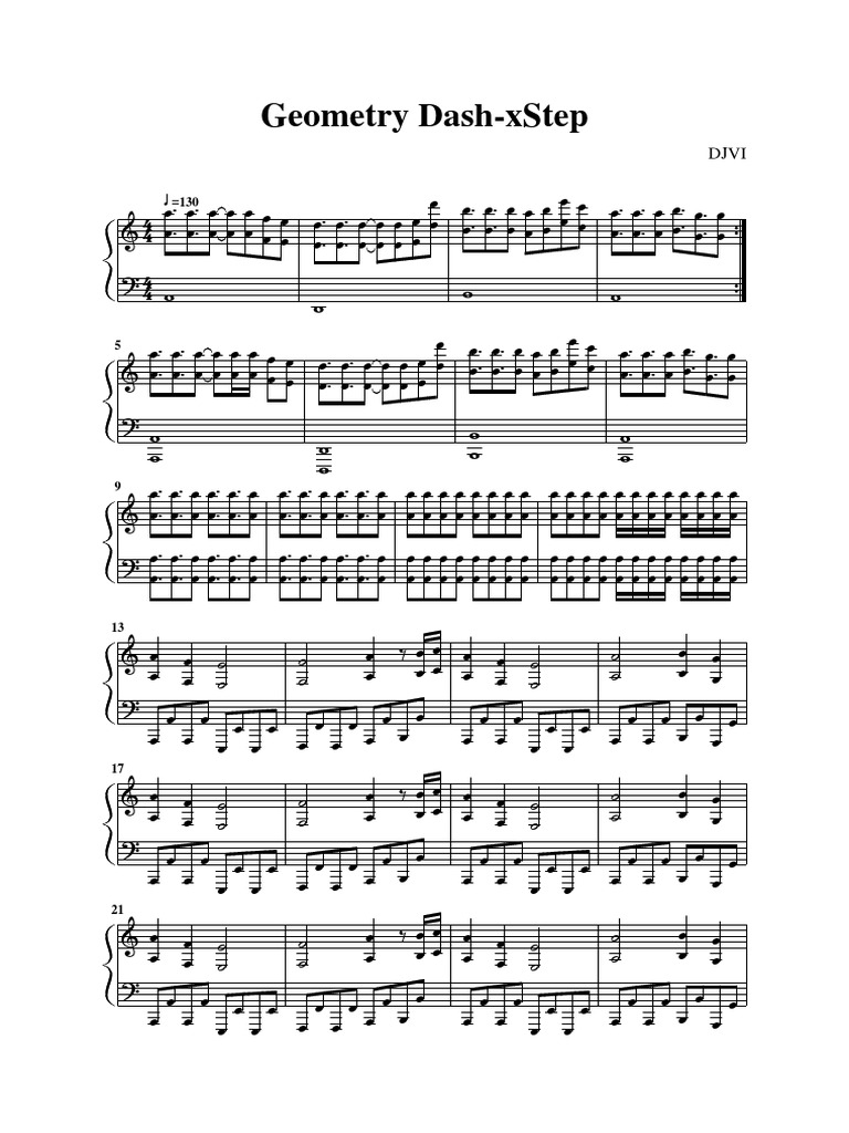 Geometry Dash xStep Music Sheet | PDF