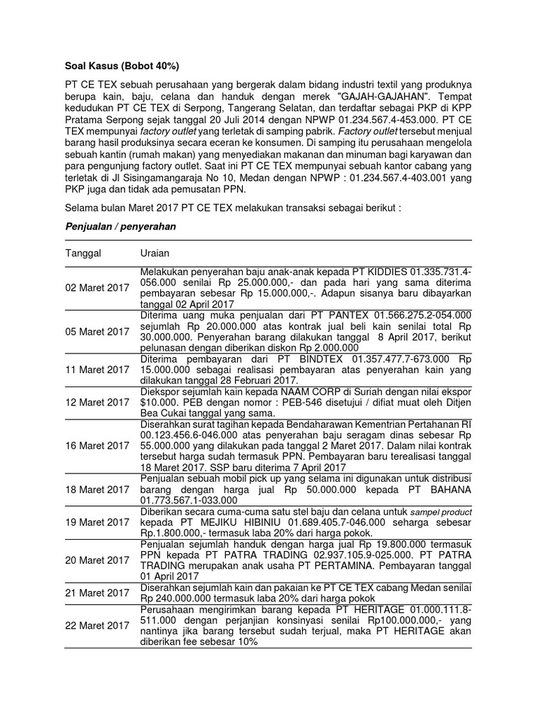 Latihan Kasus UAS PPN | PDF