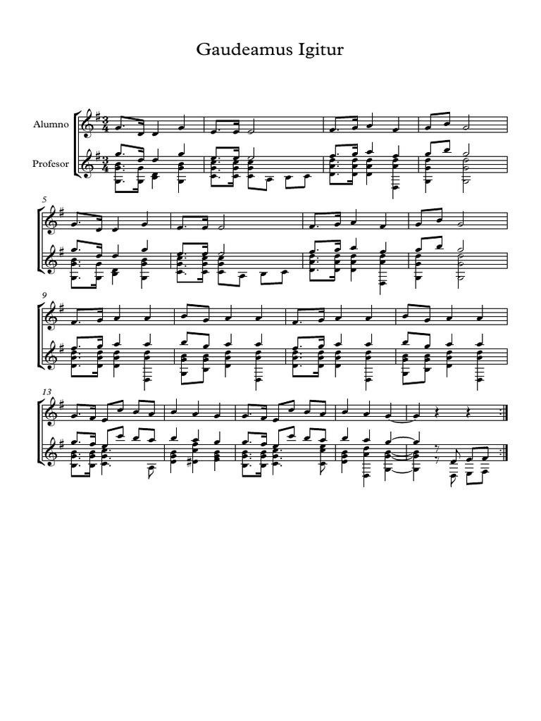 Gaudeamus Igitur en Sol - Partitura Completa | PDF