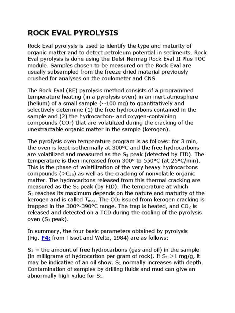 Rock Eval Pyrolysis | PDF | Total Organic Carbon | Pyrolysis