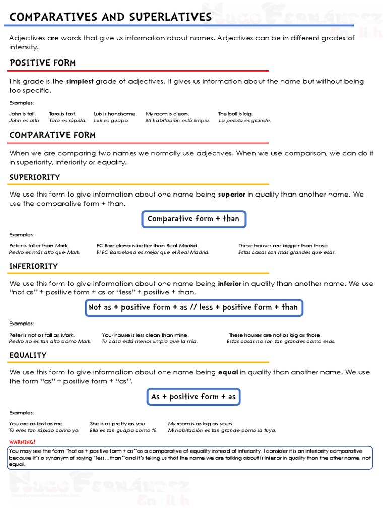 Comparatives and Superlatives | PDF | Adjective | Philology