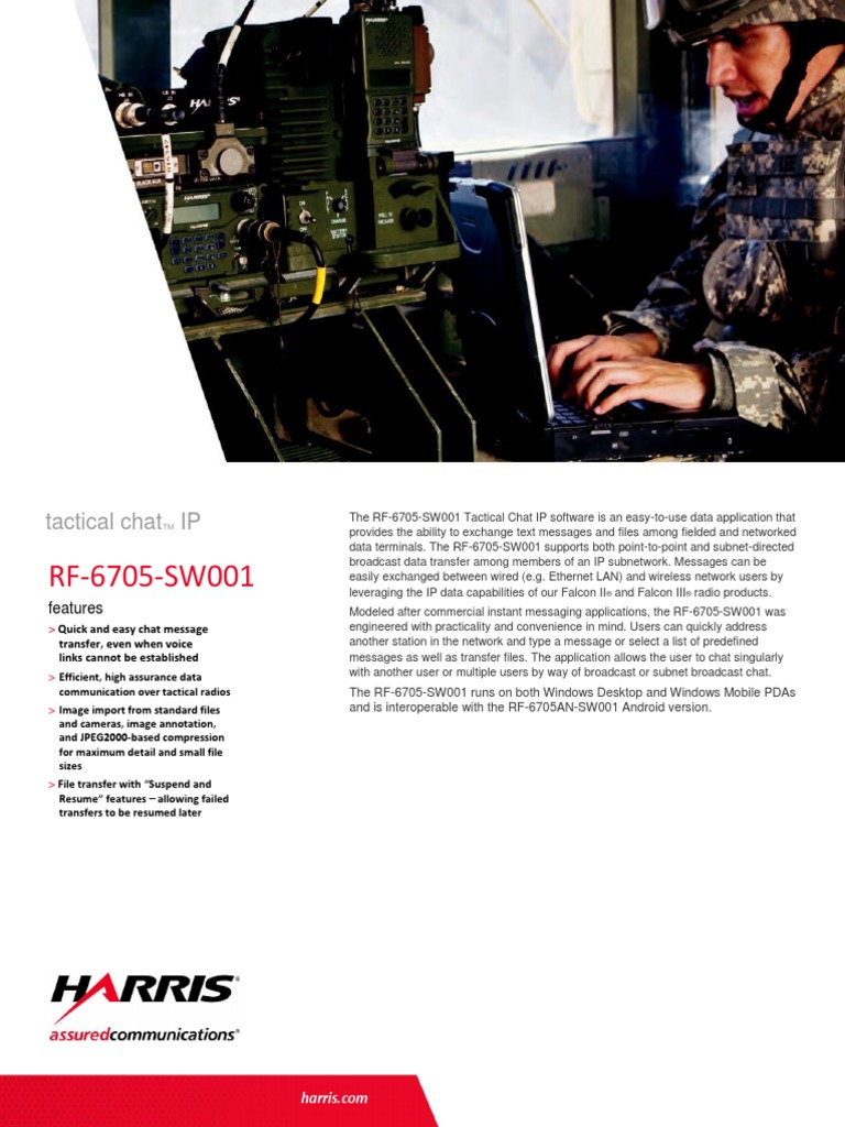 RF 6705 sw001 Tactical Chat Ip Ds | PDF | Personal Digital Assistant ...