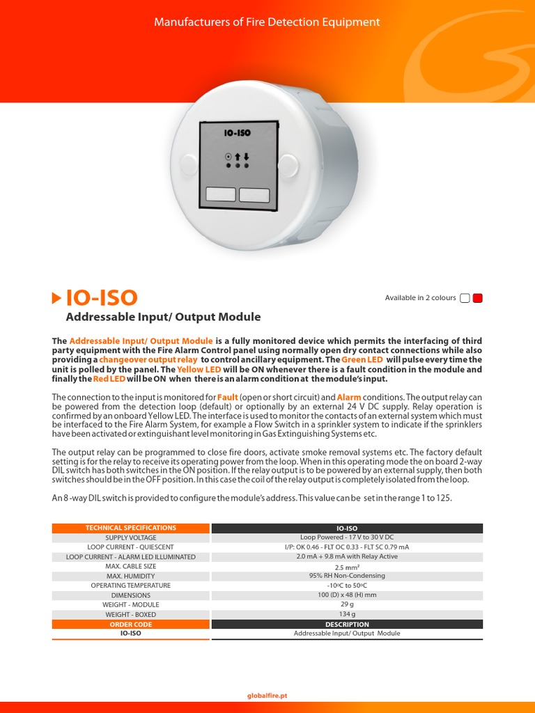 Io-Iso: Addressable Input/ Output Module | PDF | Relay | Switch