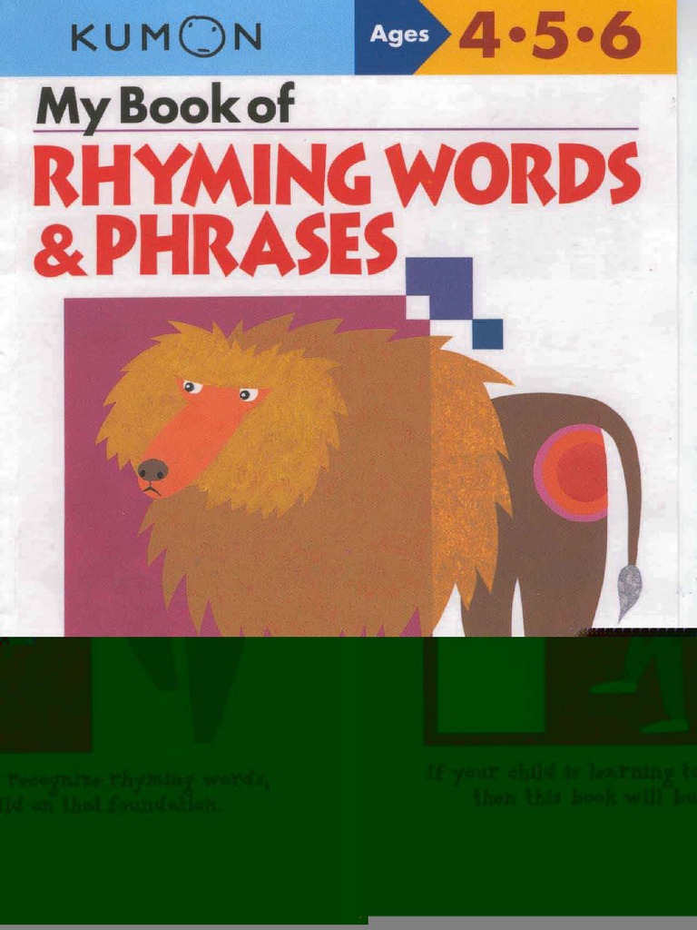 Ages 4-5-6 My Book of Rhyming Words and Phrases | PDF