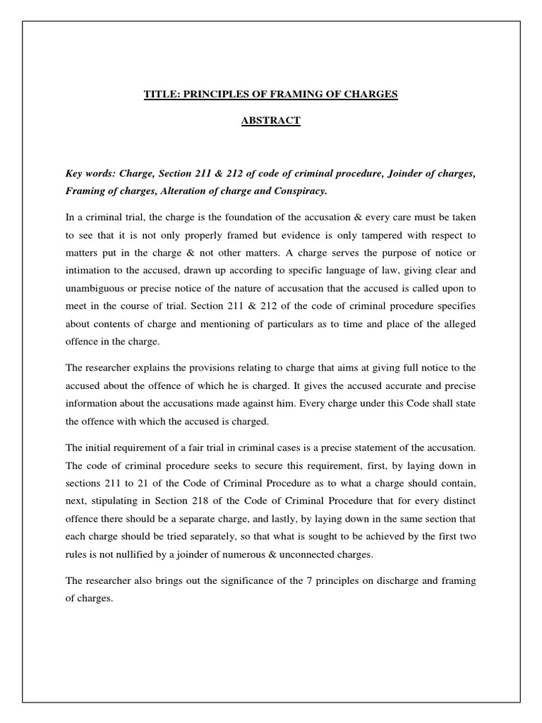 Framing Charges in Criminal Trials | PDF