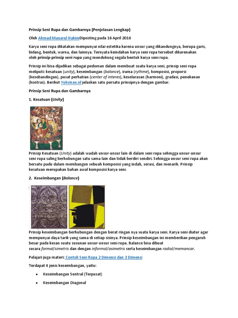 Prinsip Seni Rupa Dan Gambarnya | PDF