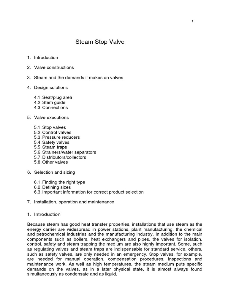 Steam Stop Valve | PDF | Valve | Steam