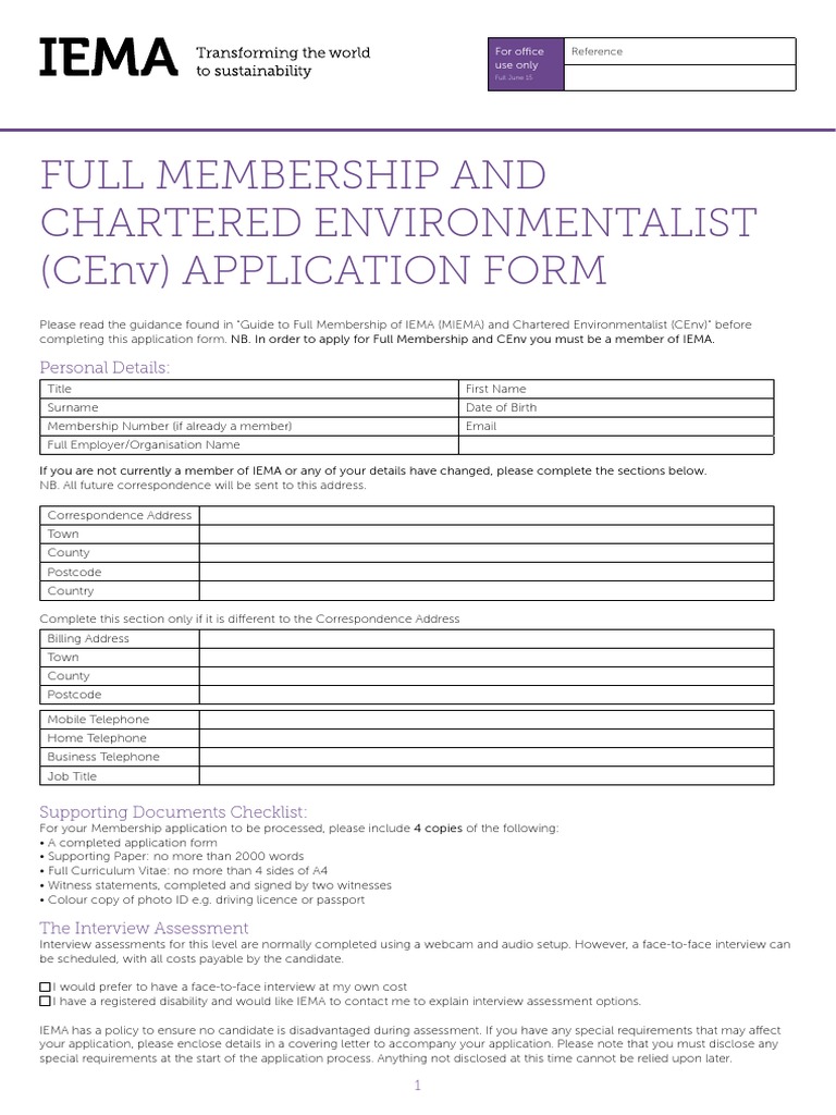 IEMA Full Membership & CEnv Application | PDF | Debit Card | Visa Inc.