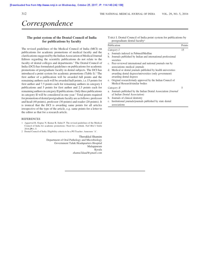 Dci Journal Points | PDF | Dental Degree | Dentistry