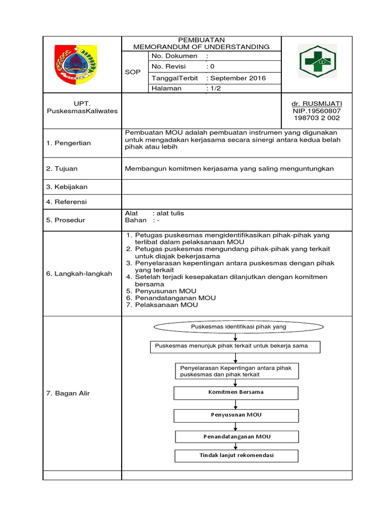 Form Sop Mou | PDF