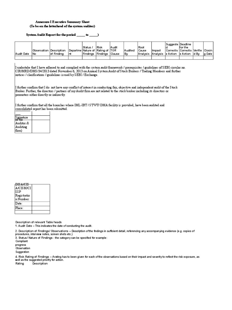 Annexure I | PDF | Accounting And Audit | Accountancy And Auditing