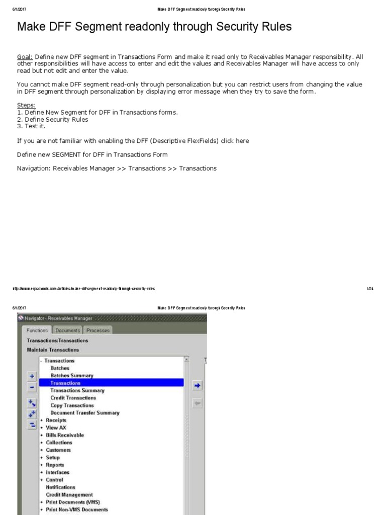 Make DFF Segment Read Only Through Security Rules | PDF | Information Technology Management ...