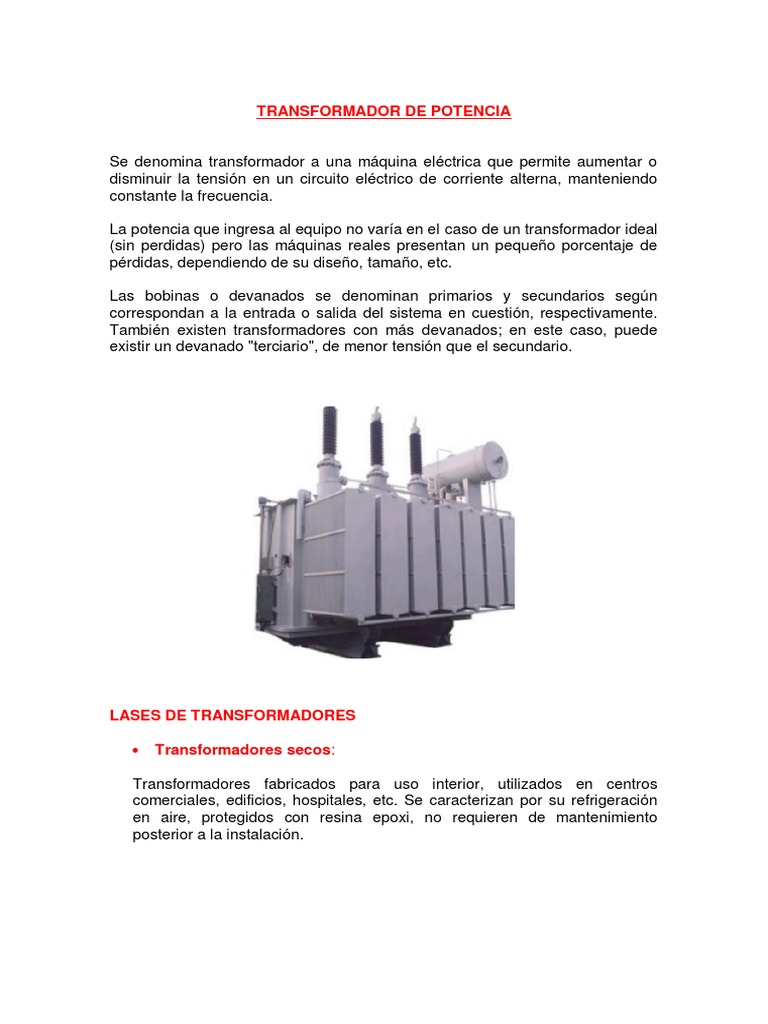 Transformador-De-potencia e Interruptores de Potencia | PDF ...
