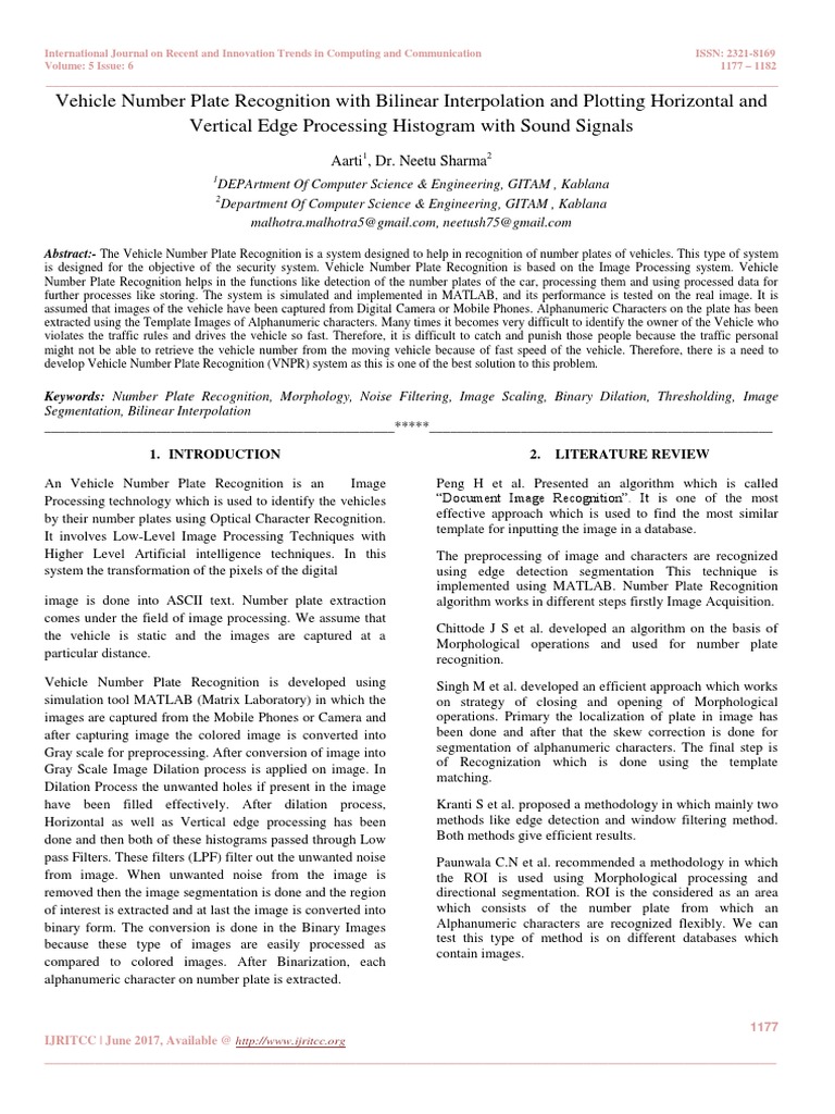 Vehicle Number Plate Recognition With Bilinear Interpolation and ...