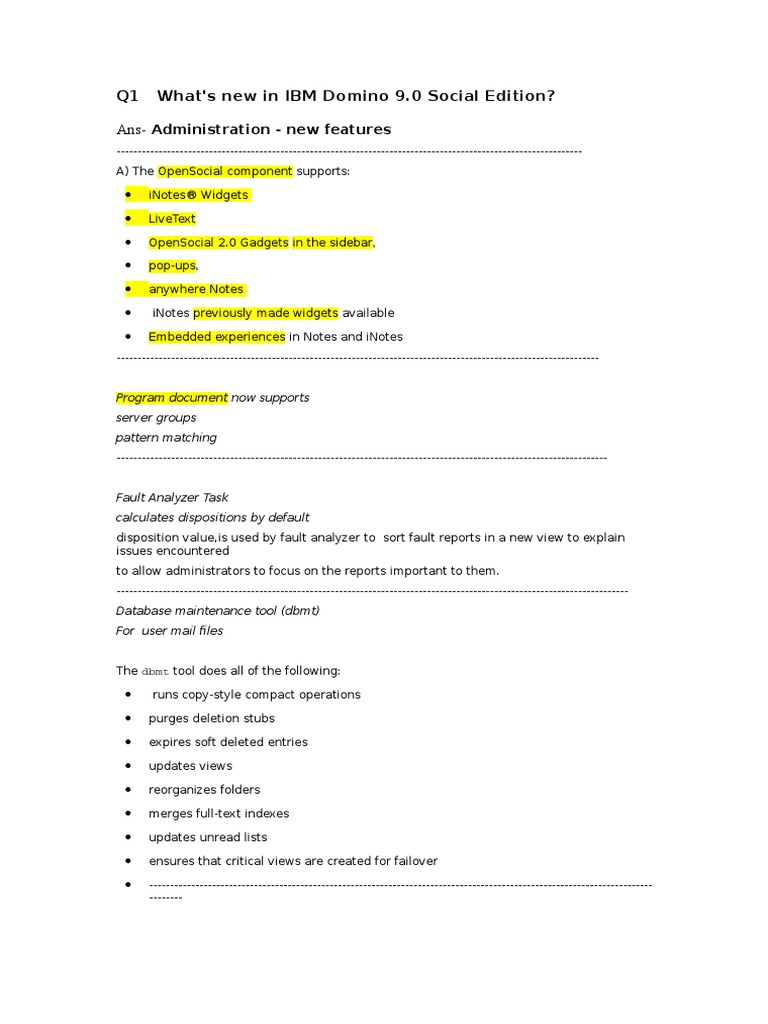 Q1 What Is New in 9.0 Ibm Notes | PDF | Ibm Notes | Public Key Certificate