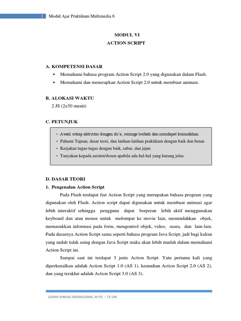Modul 6 (Action Script) | PDF