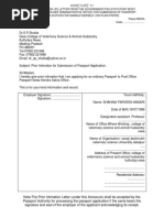 Annexure N': Subject: Prior Intimation For Submission of Passport ...