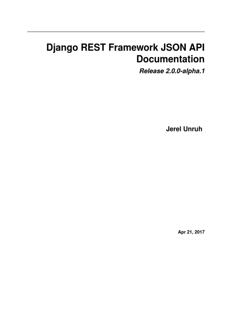 Django Rest Framework Json Api Pdf Application Programming