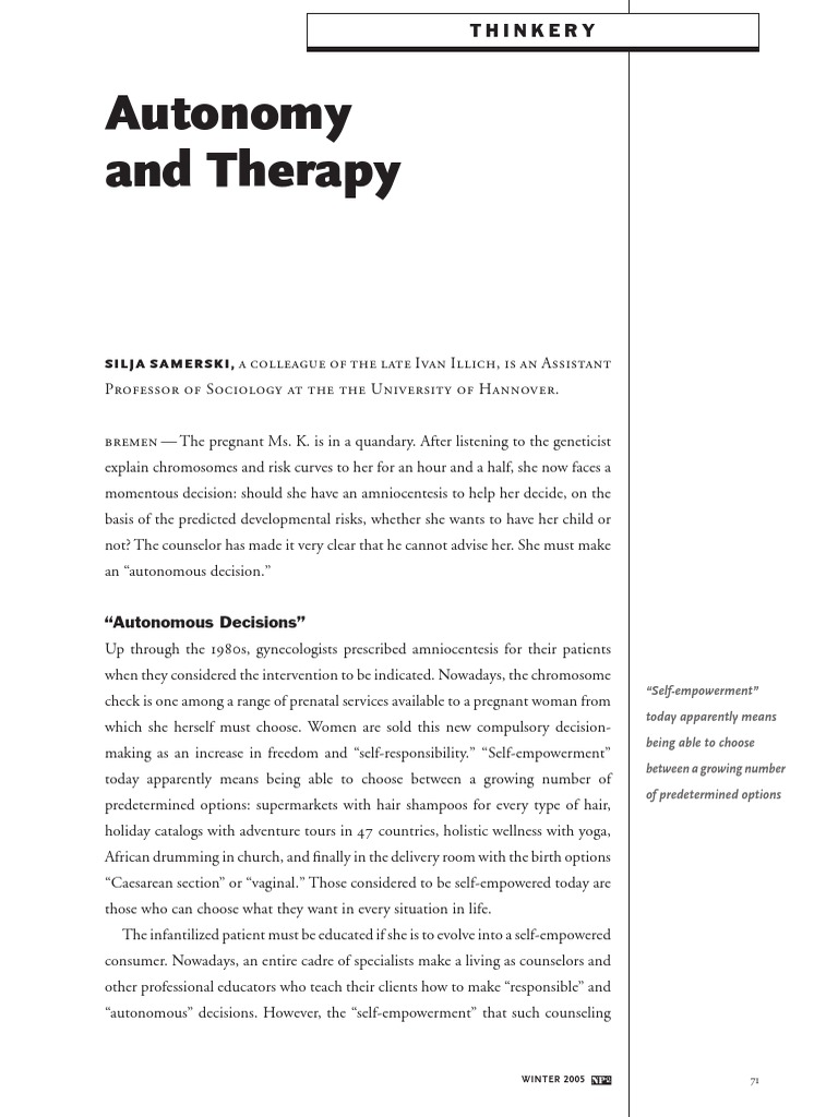 Autonomy and Therapy | PDF | Pregnancy | Prenatal Development