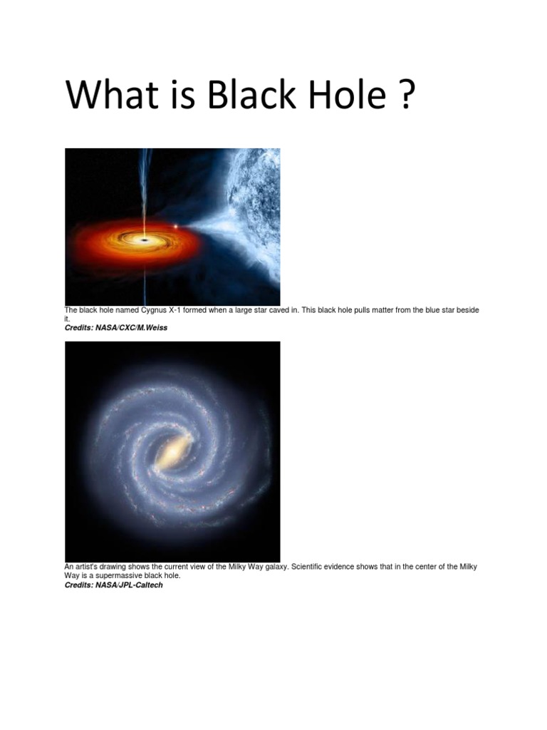 What Is Black Hole ?: Credits: NASA/CXC/M.Weiss | PDF | Black Hole | Sun