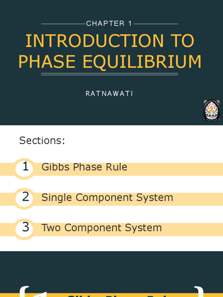 1 - Introduction To Phase Equilibrium | PDF | Phase Rule | Thermodynamics