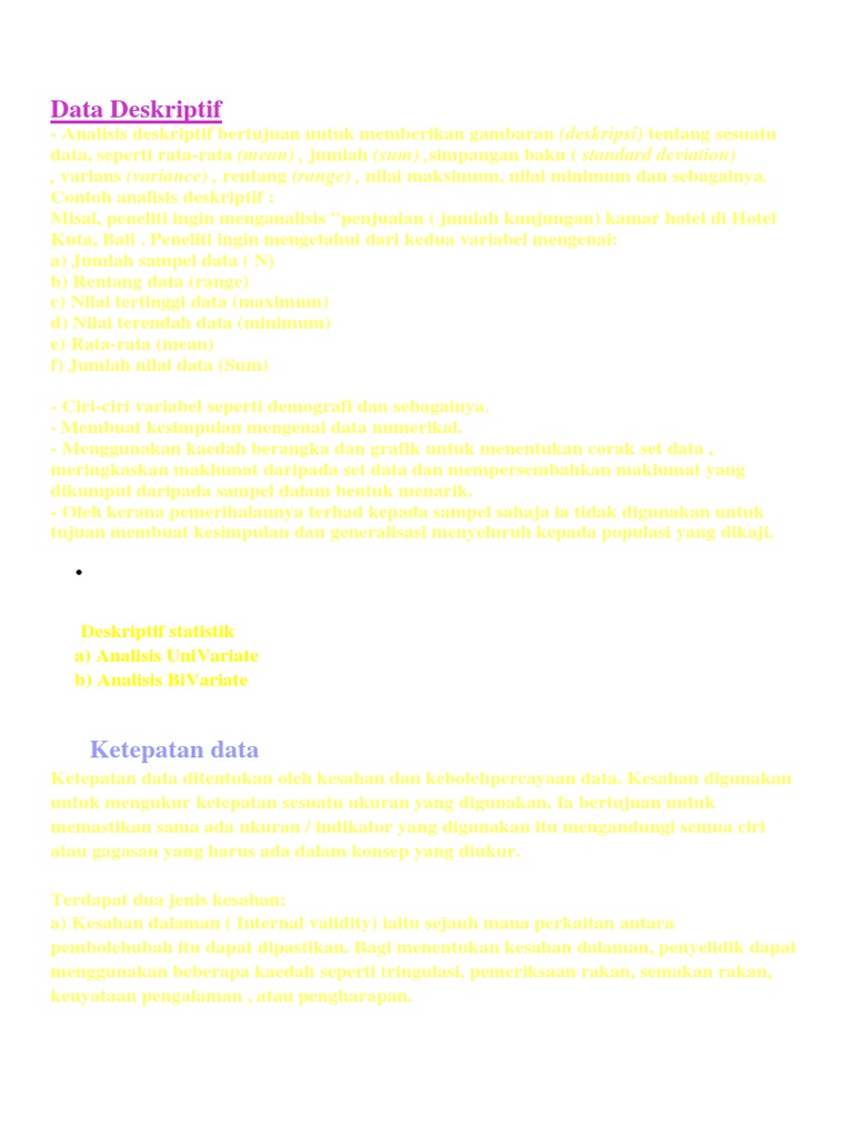 Data Deskriptif | PDF