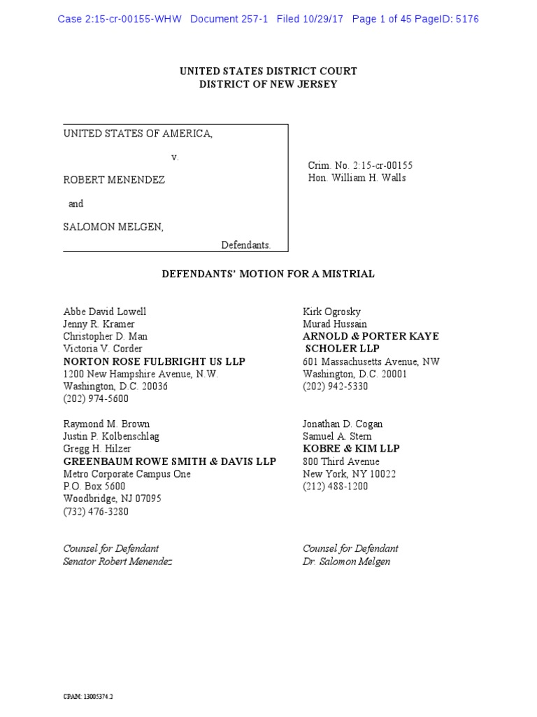 Menendez Trial: Defense Motion For A Mistrial | PDF | Cross Examination ...