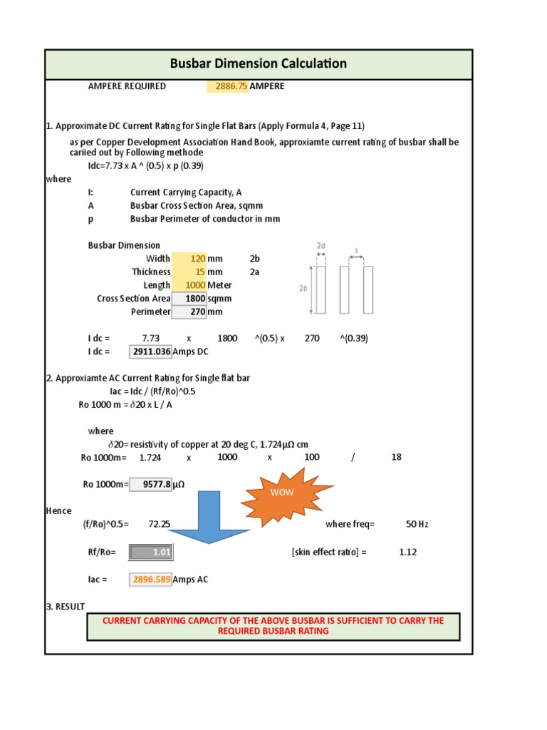 Busbar Dimension Calculation: Ampere | PDF | Science & Mathematics ...