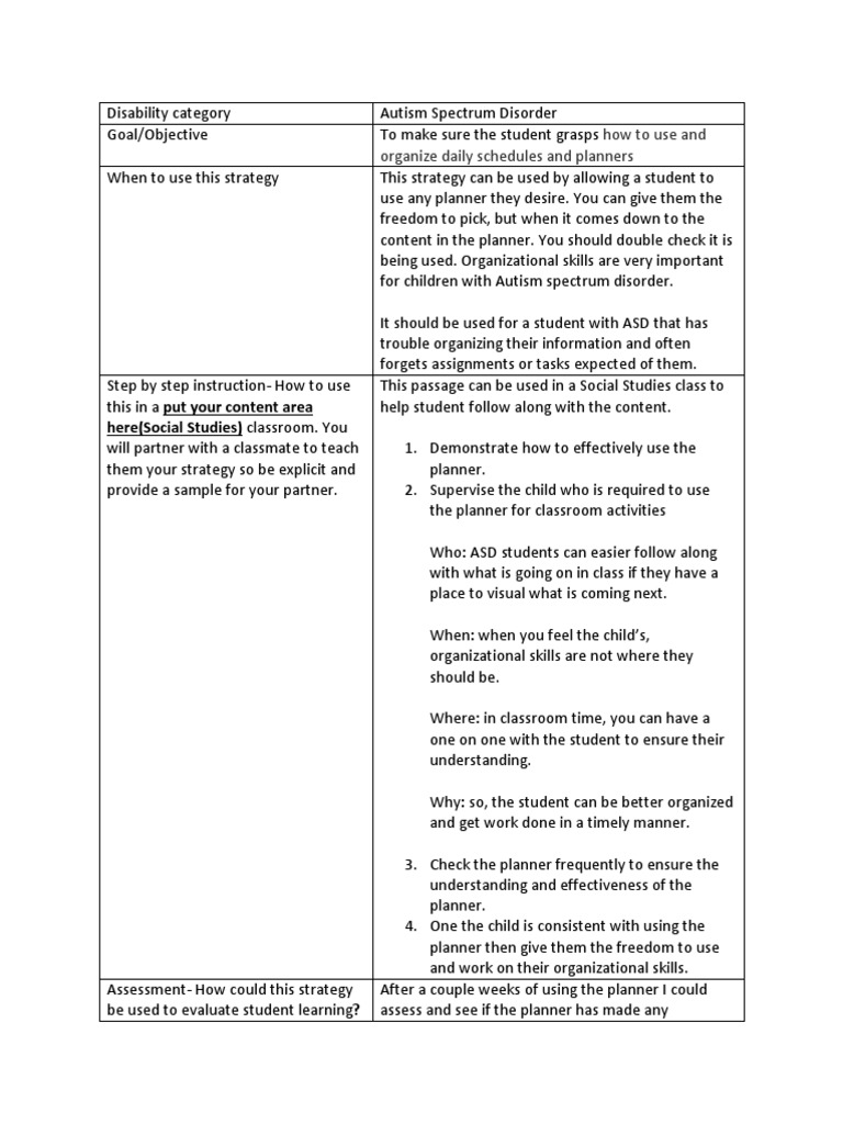 Asd Strategy | PDF | Autism Spectrum | Pedagogy