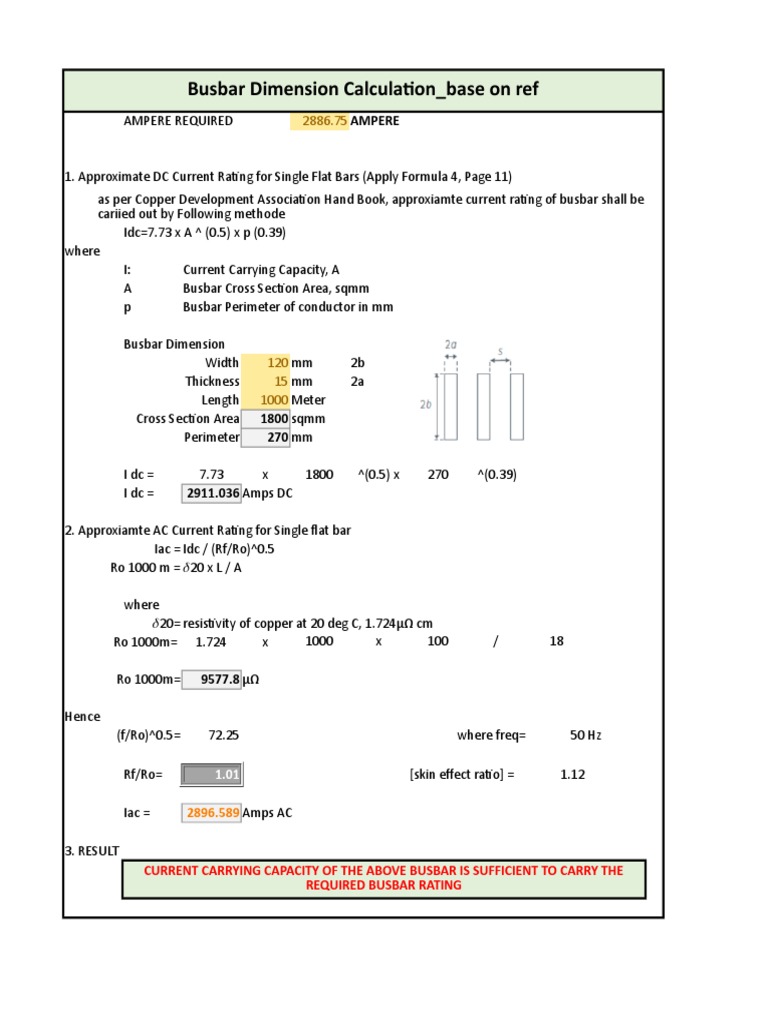 Busbar Calculation Ref1 | PDF