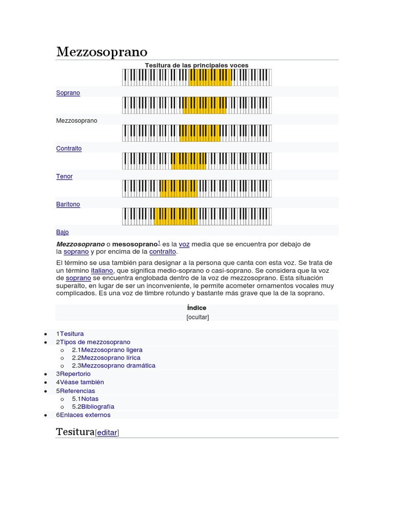 Mezzo Soprano | PDF | Elementos de la música | Canto