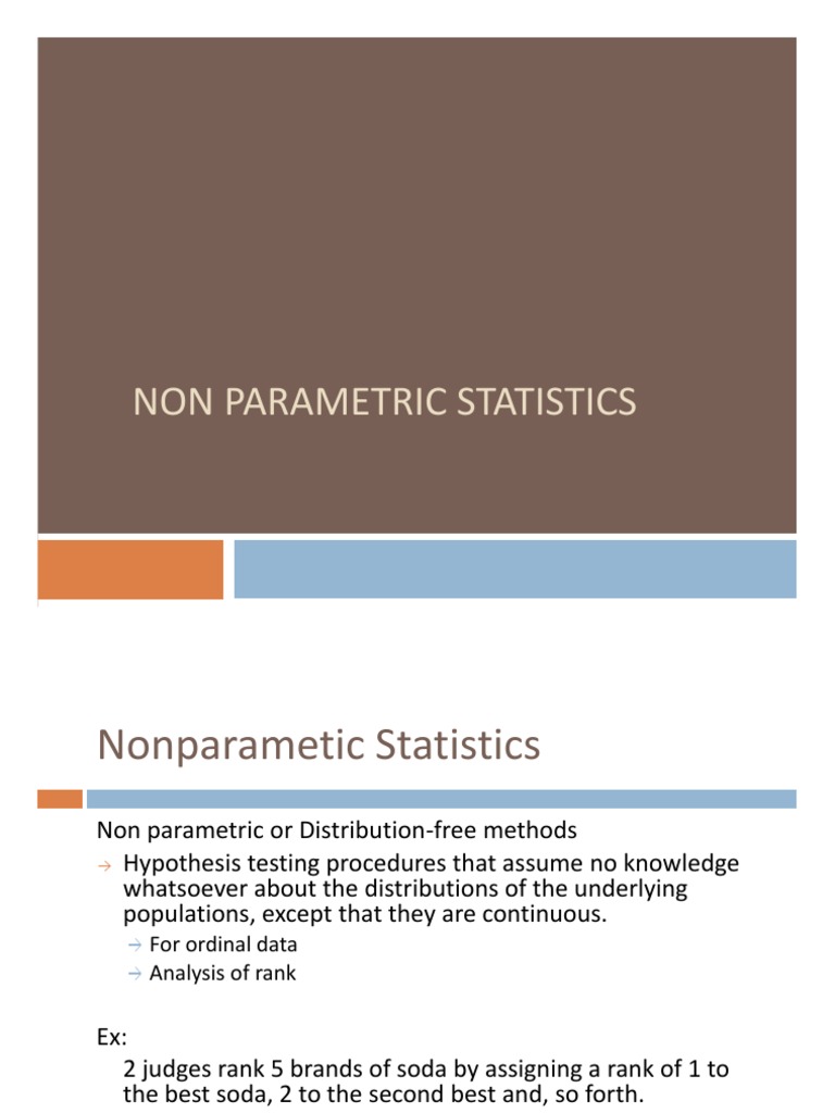 Nonparametric Statistical Methods Guide | PDF | Statistical Hypothesis ...