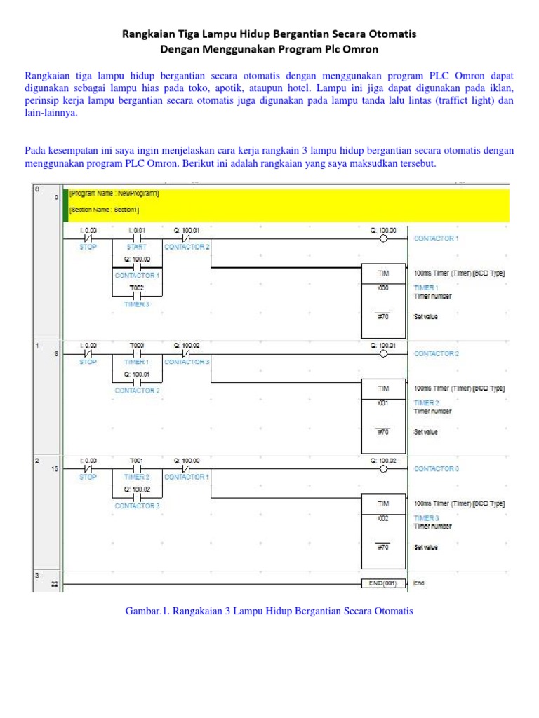 Rangkaian Tiga Lampu Hidup Bergantian Secara Otomatis Dengan ...