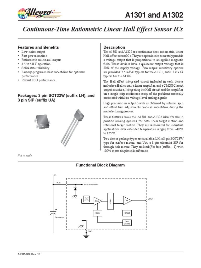 A1302 - Sensor de Efeito Hall Linear PDF | PDF | Amplifier | Integrated ...
