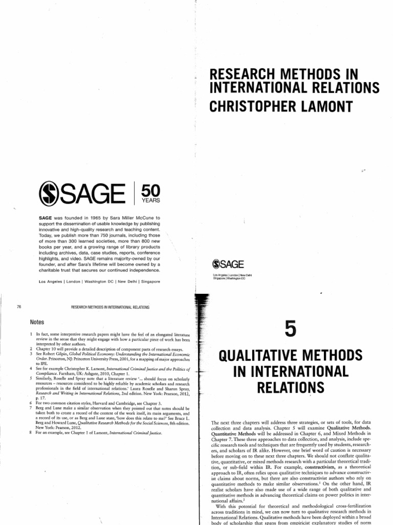 Research Methods in International Relations | PDF
