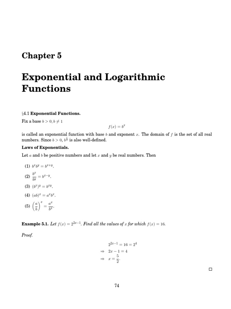 Exponential and Logarithmic Functions: Laws of Exponentials | PDF | Radiocarbon Dating | Logarithm