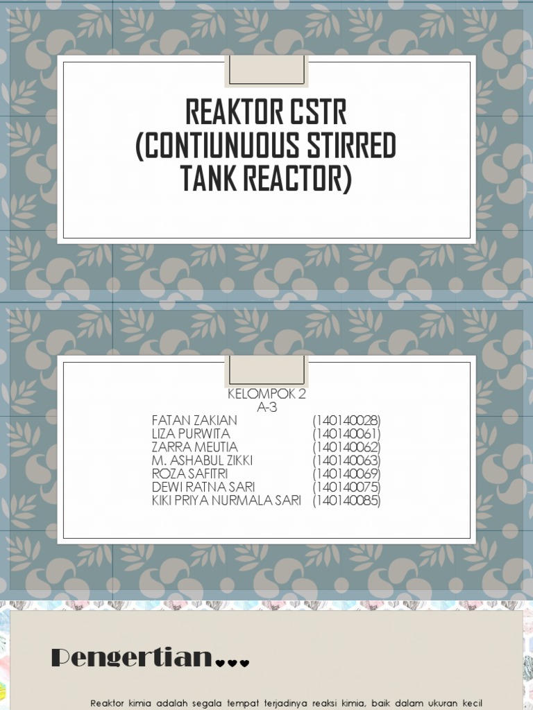 Reaktor CSTR | PDF
