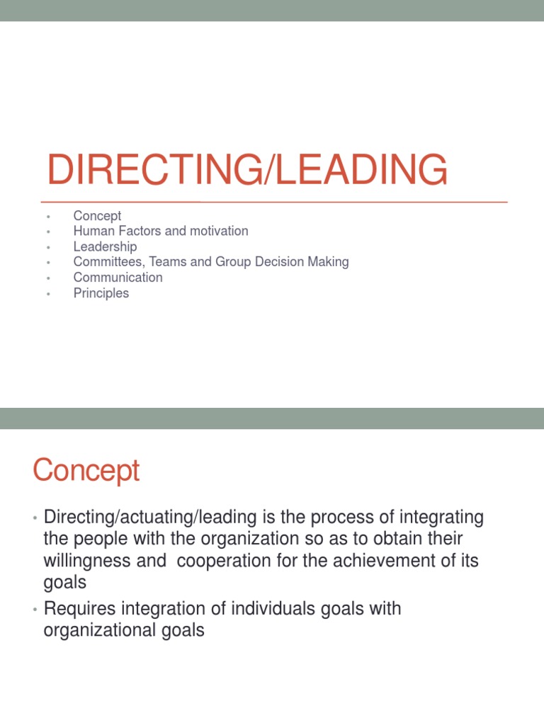 Directing | PDF | Leadership | Group Decision Making