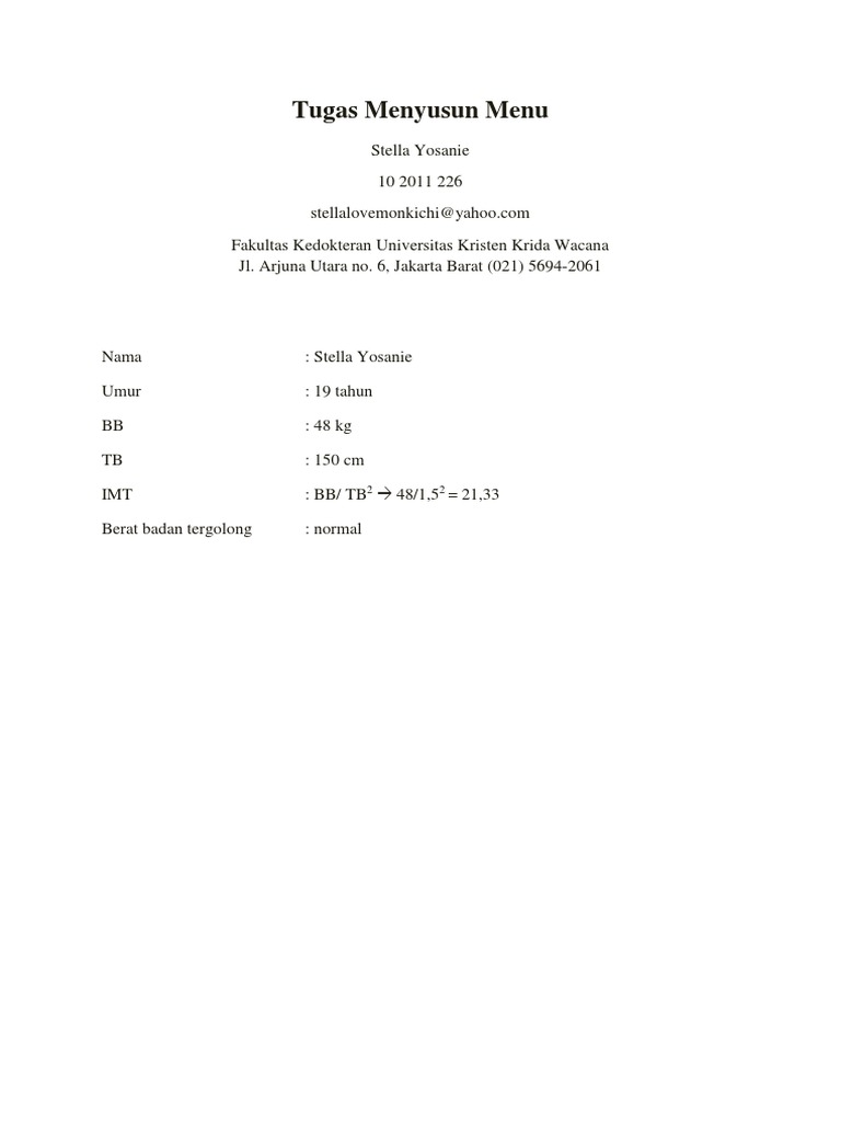 Tugas Menyusun Menu | PDF