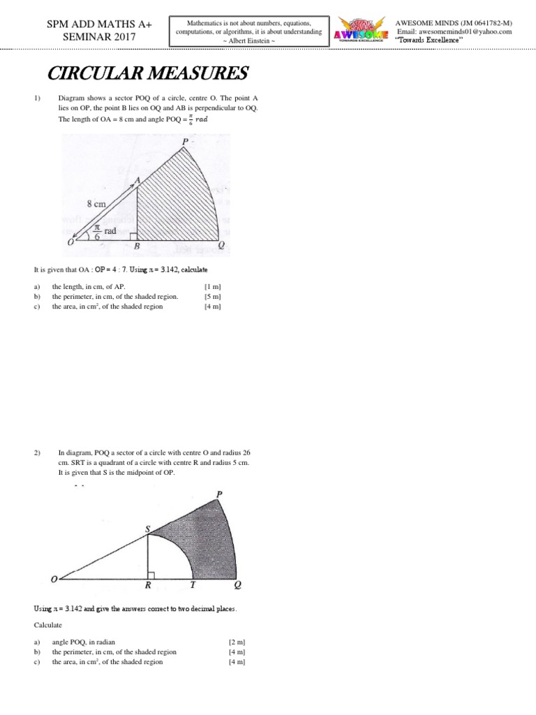 Done Circular Measure | PDF | Angle | Space