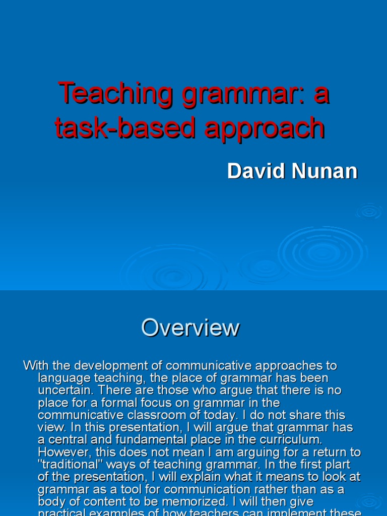 Teaching Grammar: A Task-Based Approach | PDF | Grammar | Language ...