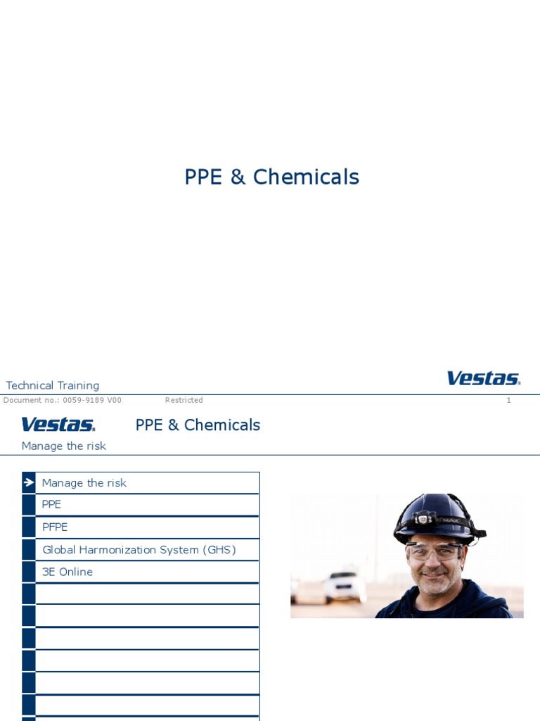 PPE & Chemicals: Technical Training | PDF | Personal Protective ...