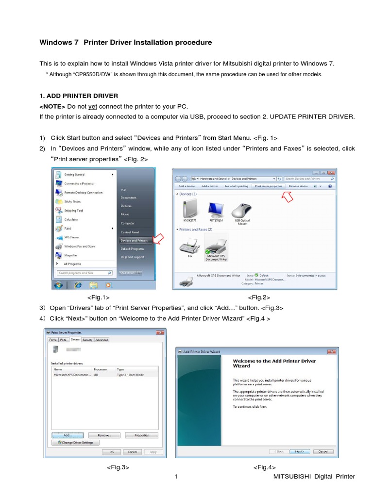 Windows 7 Printer Driver Installation Guide | PDF | Device Driver ...