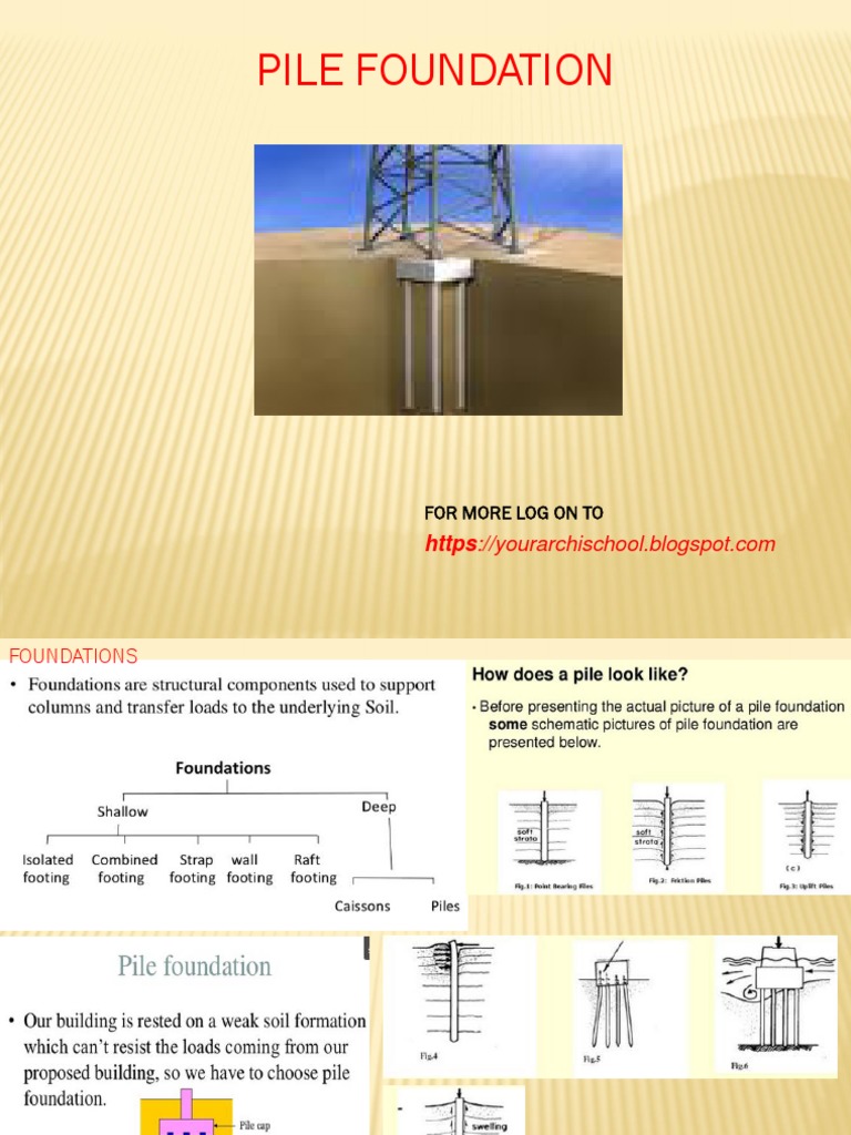 Pile Foundation: For More Log On To | PDF | Deep Foundation ...